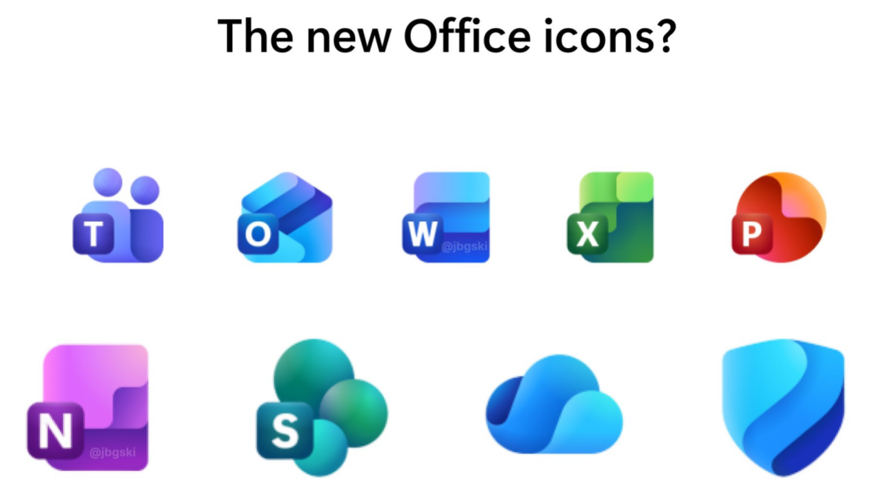 微软正在设计新版Office (Microsoft 365)应用图标 由平面改成3D立体大圆角样式 – 蓝点网